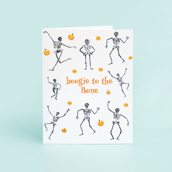 Halloween Skeletons "Boogie to the Bone" Halloween Card – Taylor Paladino