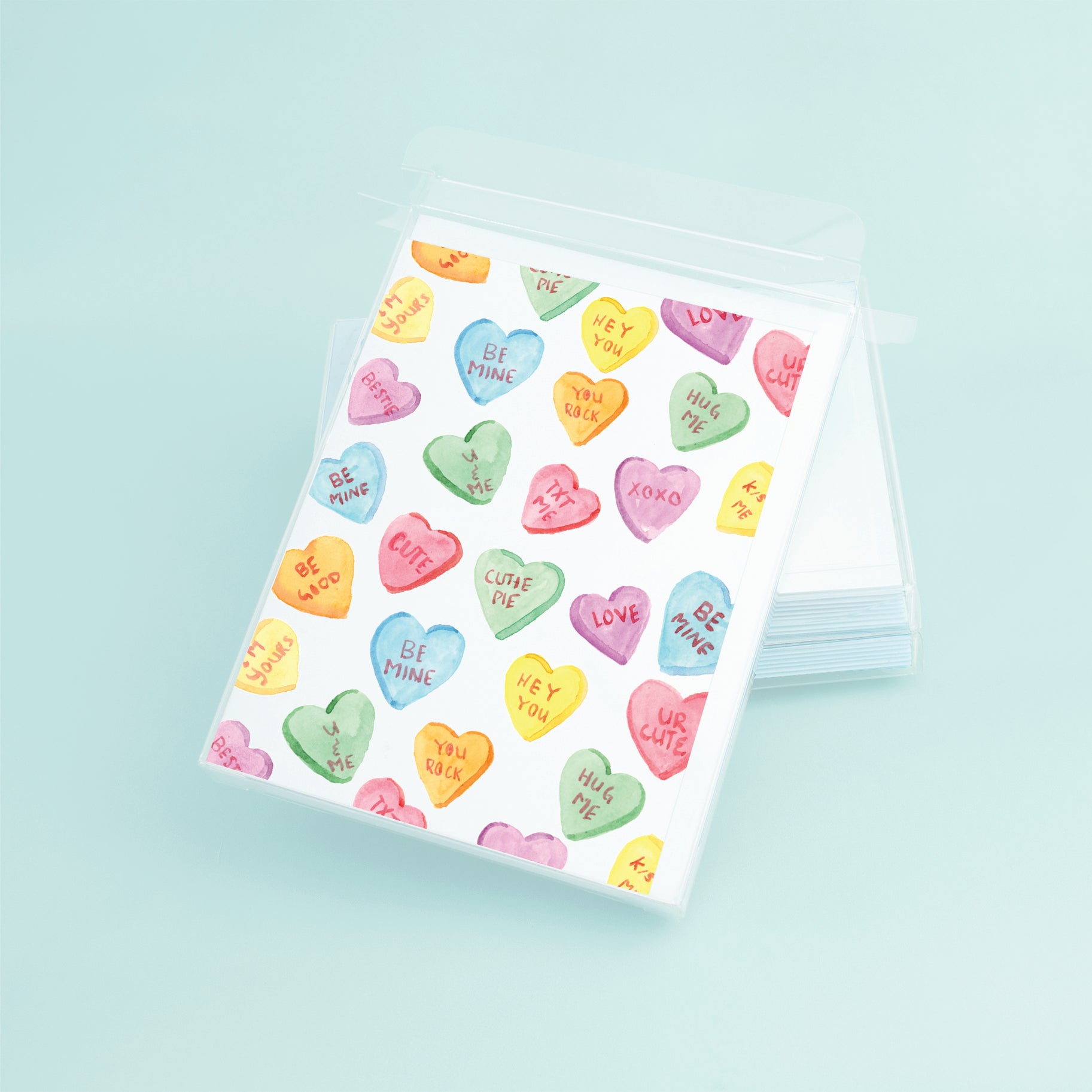 Conversation Hearts Greeting Card | Valentine’s Day Watercolor Art ...