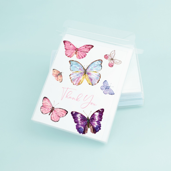 Butterfly Thank You Templates Blue Butterflies Thank You Card