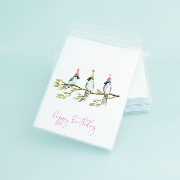 Finches On Branch "Happy Birthday" Card | Bird Birthday Card – Taylor ...