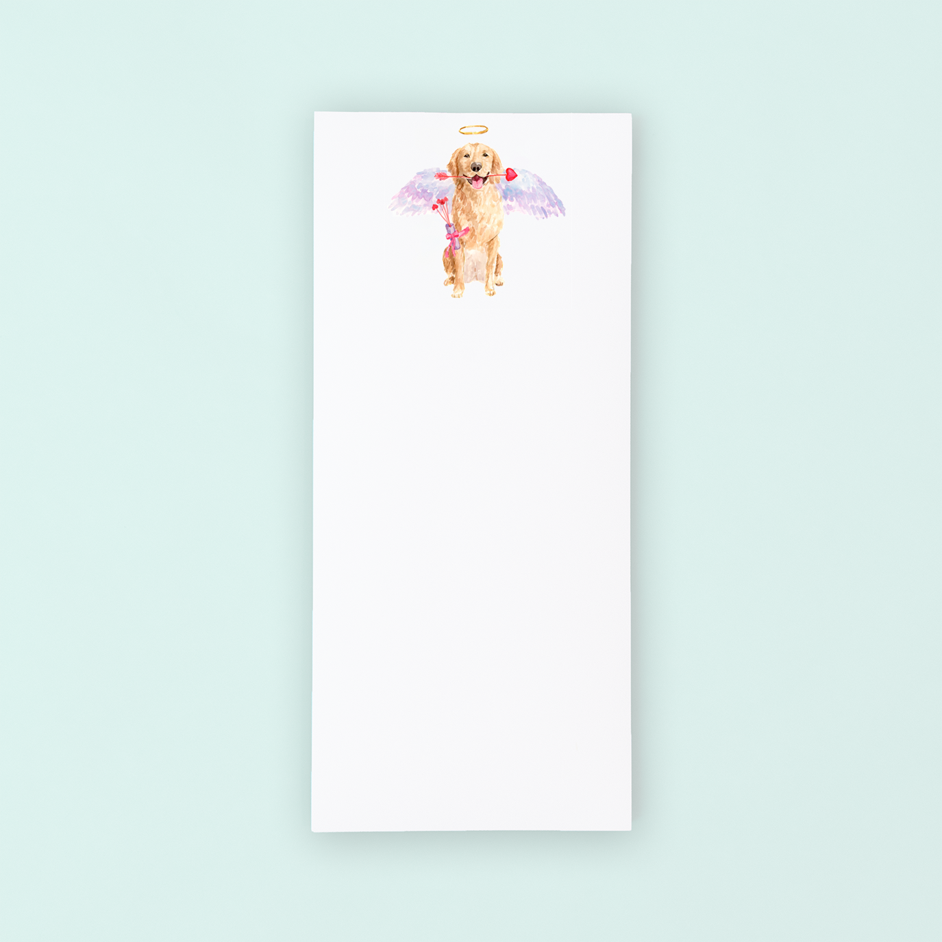 Cupid Golden Retriever Lists Pad | Valetine's Day Dog Stationery ...