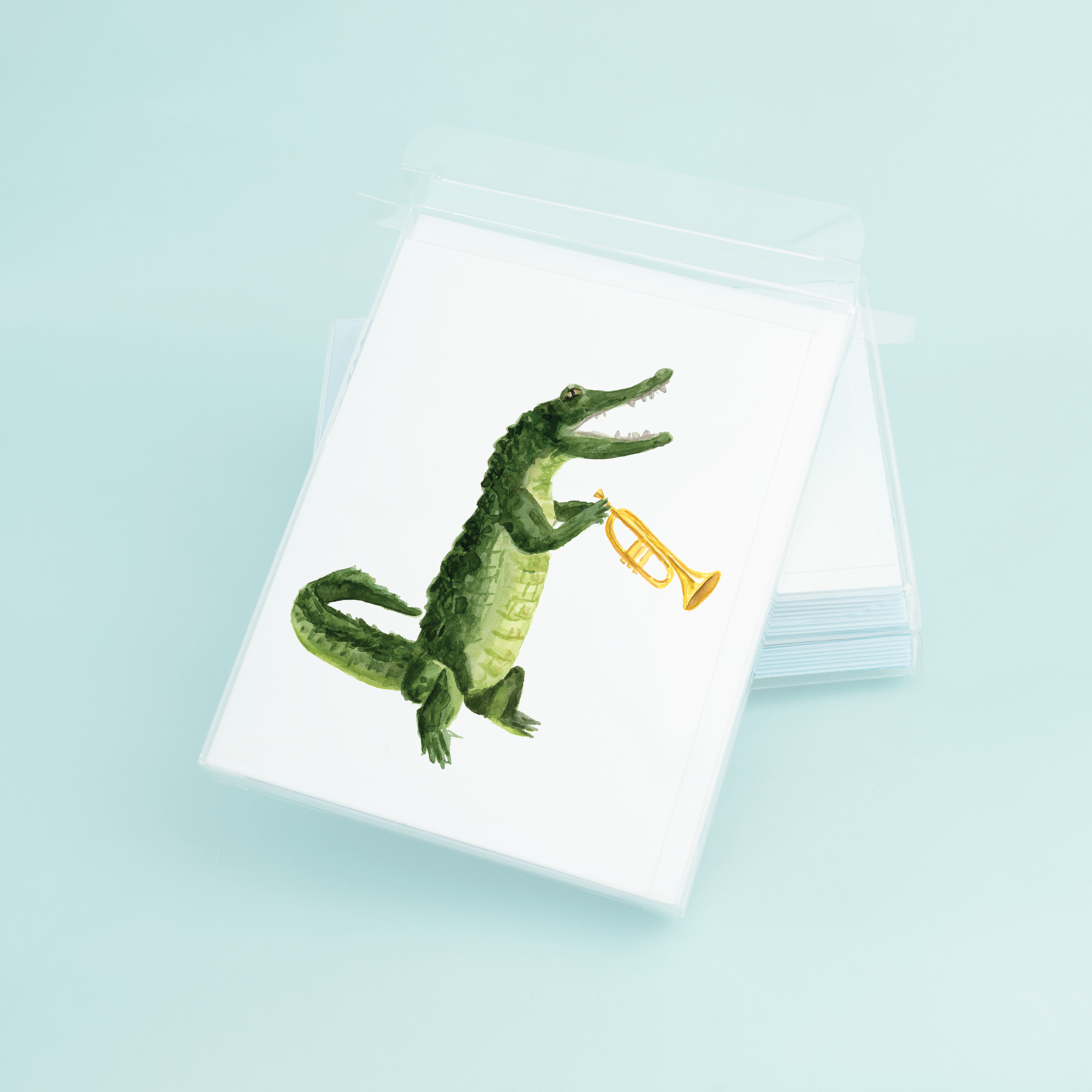 Jazz Gator Greeting Card | Louisiana Stationery – Taylor Paladino